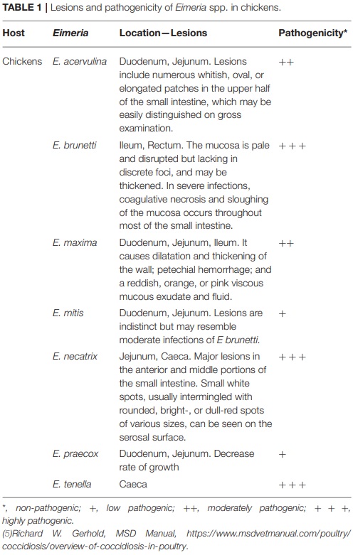 Overview of Poultry Eimeria Life Cycle and Host-Parasite Interactions ...
