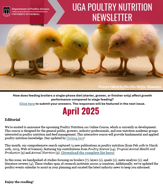 UGA Poultry Nutrition Newsletter - April 2025 | Engormix