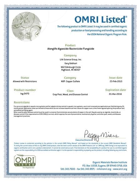 Certificado OMRI | Engormix