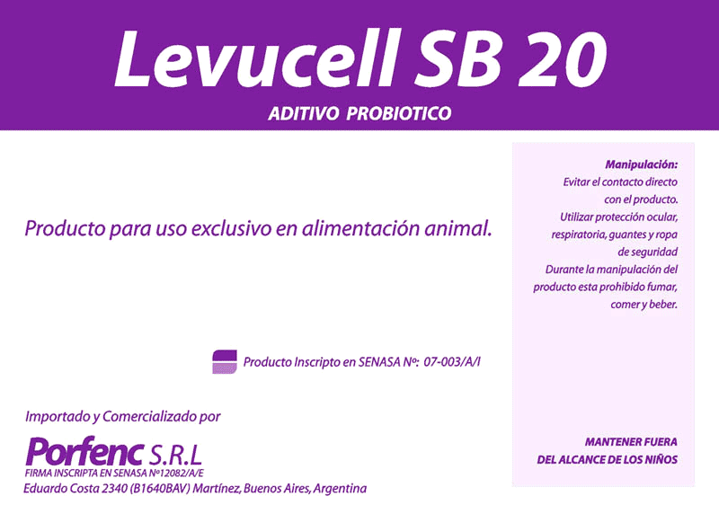 LEVUCELL SB 20 levadura especifica viva para cerdos